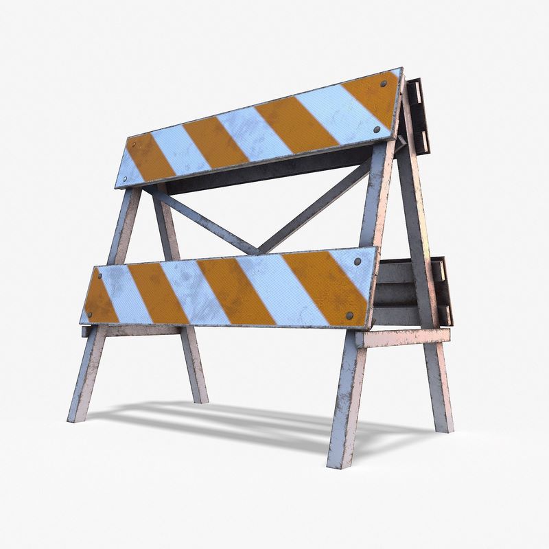 Desire FX 3d models | Roadworks Barricade Dirt PBR model Low-poly 3D model