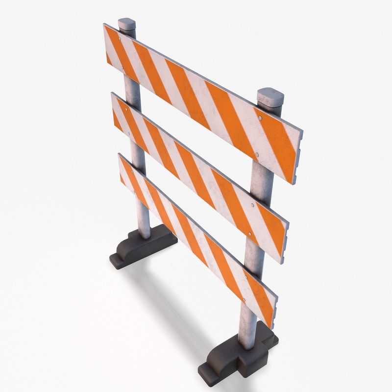 Desire FX 3d models | Roadworks Barricade Dirt PBR Low-poly 3D model