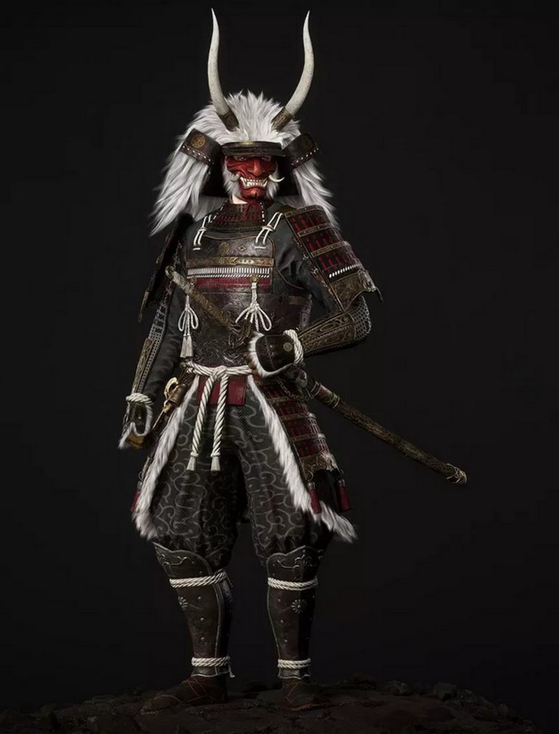 Desire FX 3d models | Japanese White Oni Samurai – Game-ready Low-poly ...