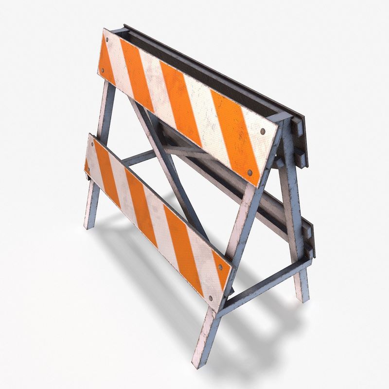Desire FX 3d models | Roadworks Barricade Dirt PBR model Low-poly 3D model