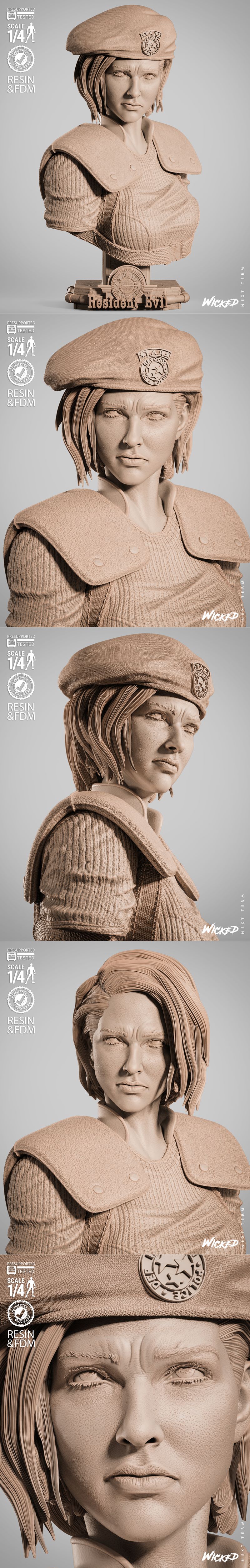 Desire FX 3d models | Wicked – Jill Valentine Portrait Bust – 3D Print ...
