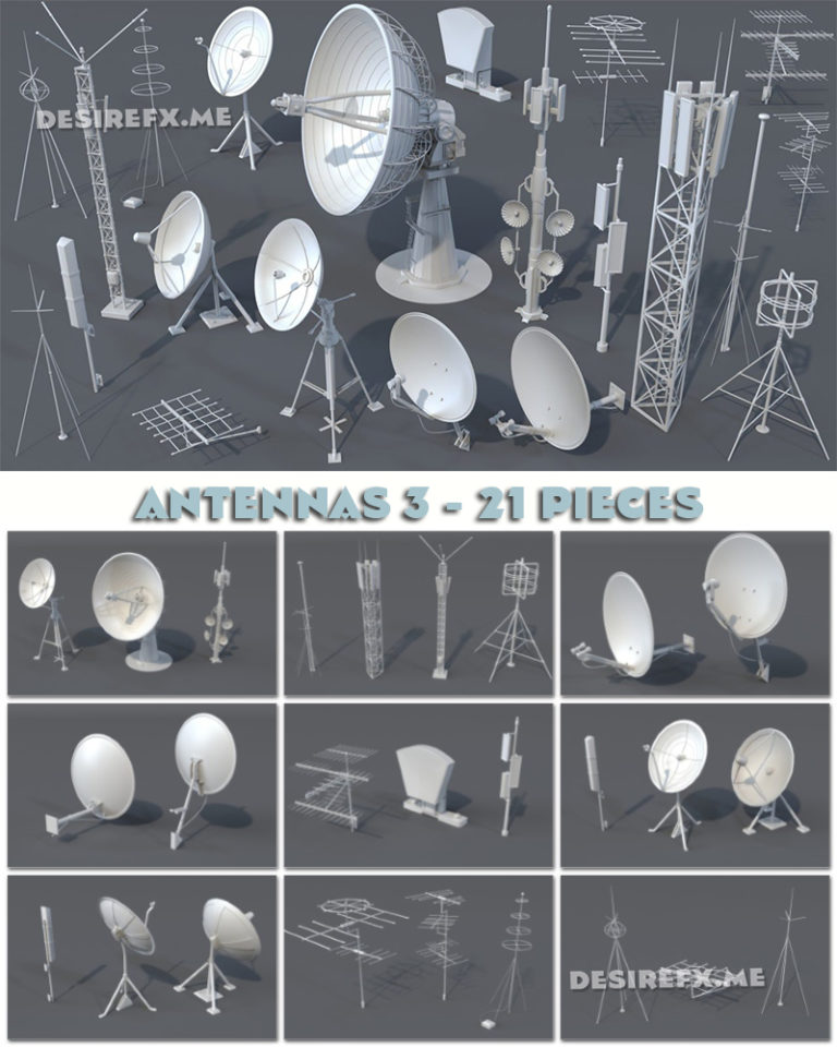 Desire FX 3d models | Antennas 3 – 21 Pieces
