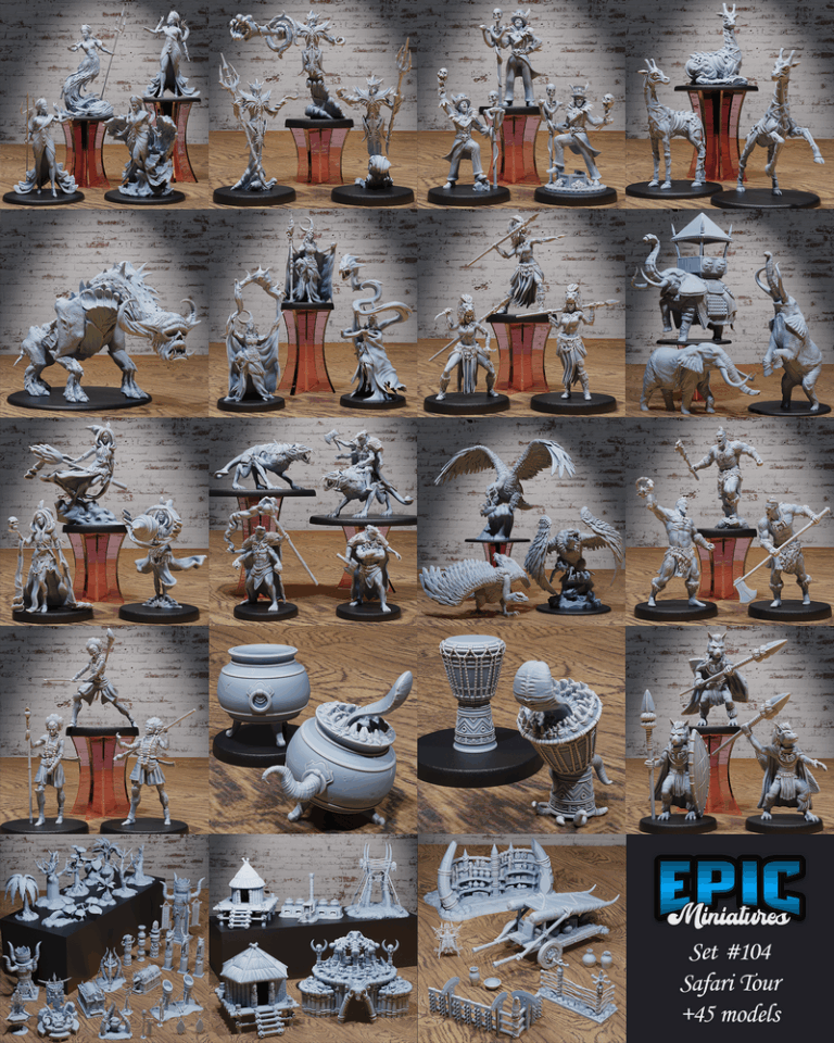 Desire FX 3d models | Epic Miniatures – Safari Tour Set – Wild Animal ...