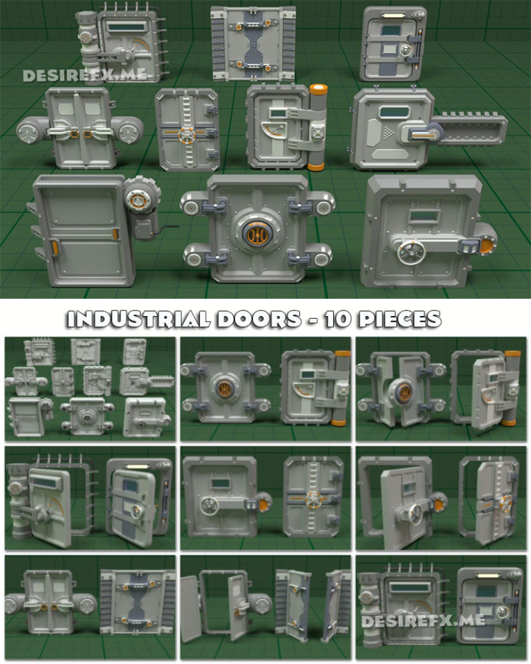 Desire FX 3d models | Industrial Doors – 10 Pieces