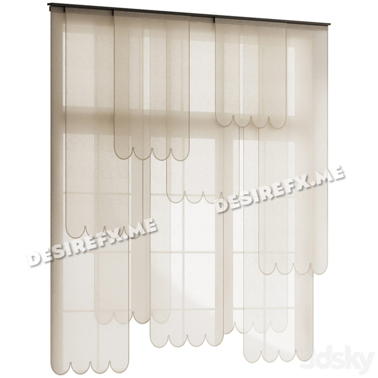 Desire FX 3d models | Layered Scallop Panel Curtain – 3D Model