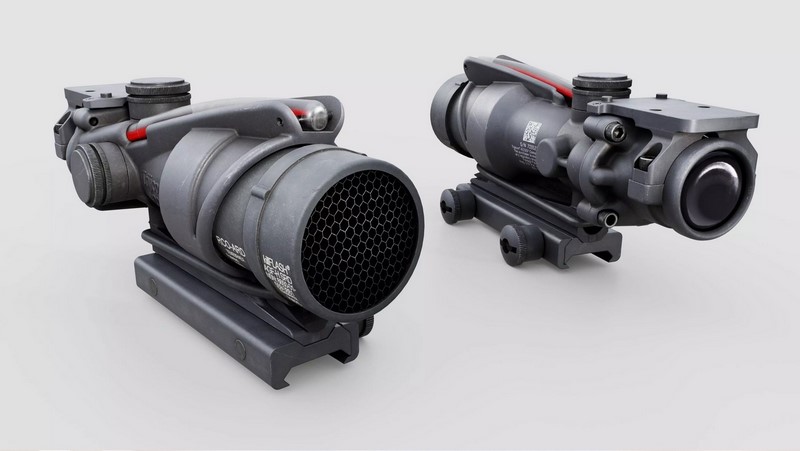 Desire FX 3d models | Trijicon ACOG TA31 Fiber Optic 4x Rifle Scope low ...