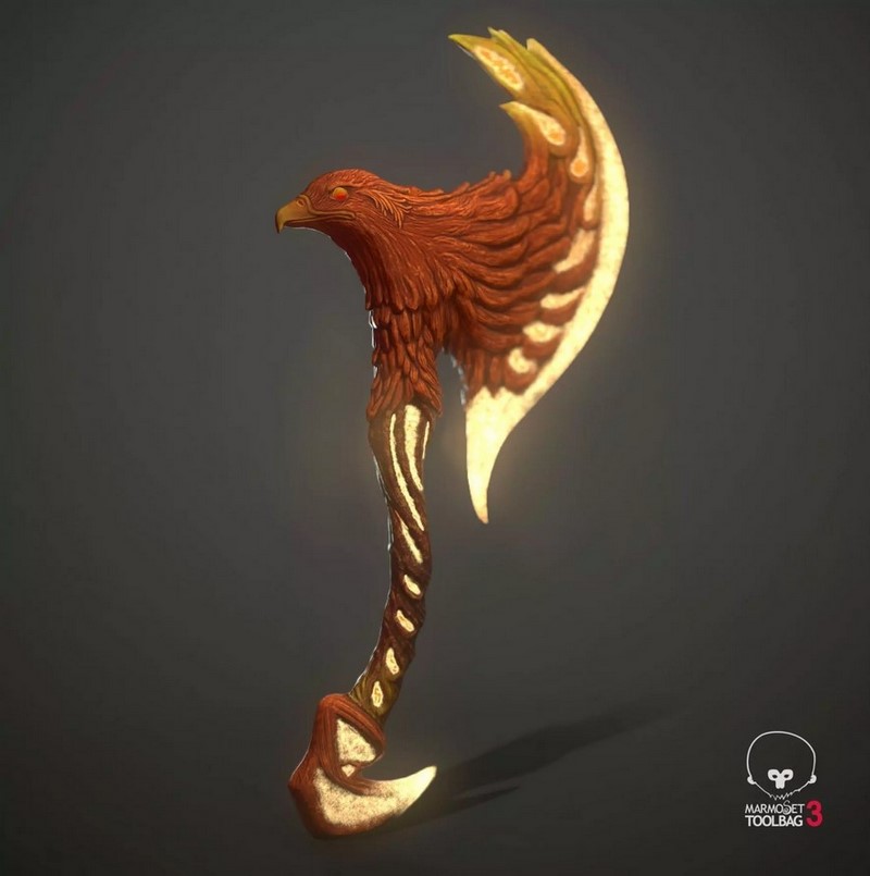 Desire FX 3d models | Phoenix Axe low-poly 3d model