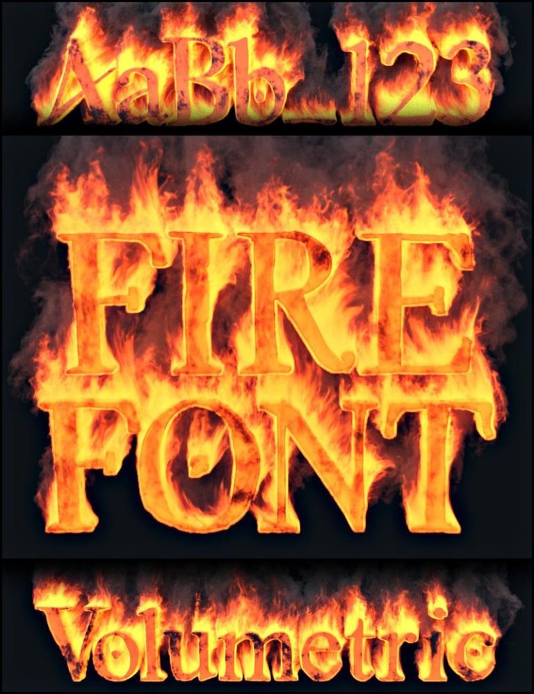 Desire FX 3d models | Fire Font – Volumetric Flame Text for Daz Studio