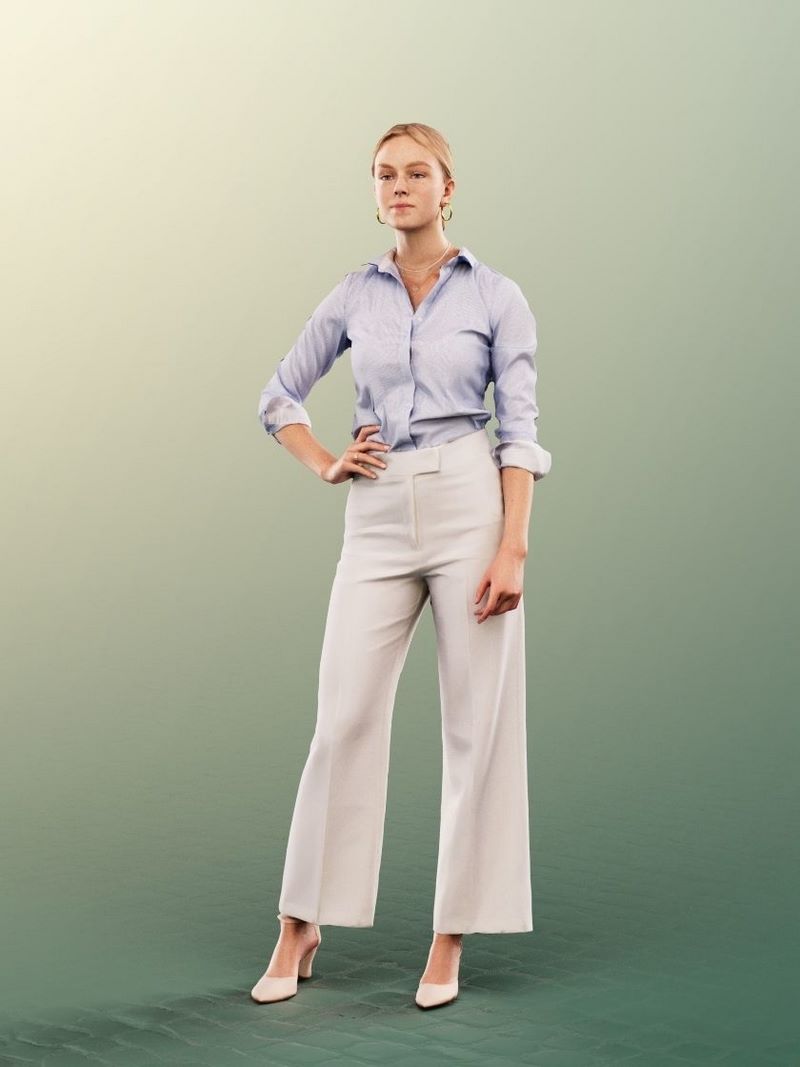 Desire FX 3d models | Standing Elegant Business Woman low-poly 3d model