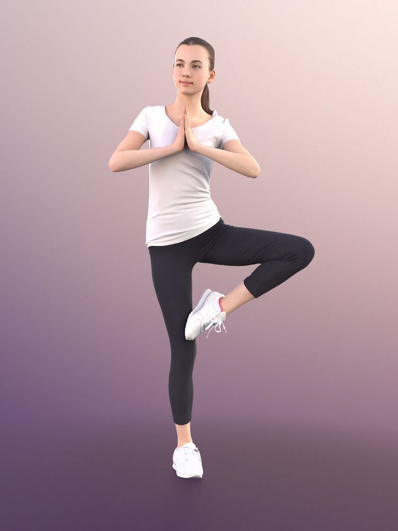 Desire FX 3d models | Girl In Yoga Pose low-poly 3d model