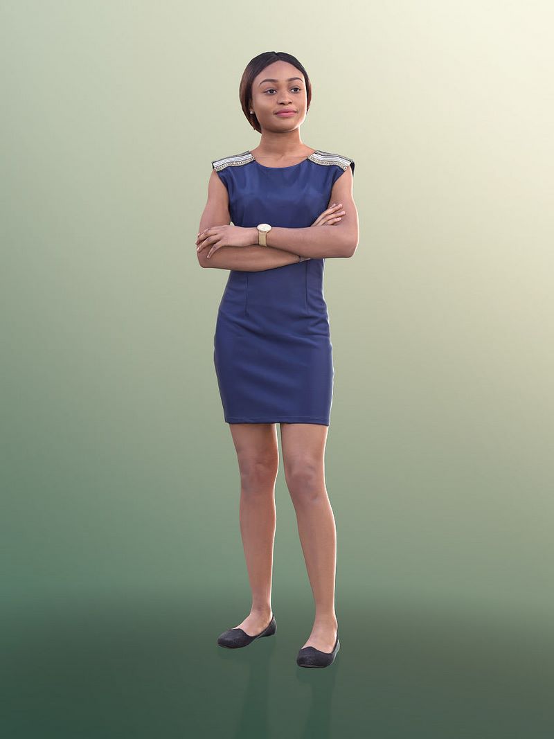 Desire FX 3d models | Elegant Black Woman Standing With Crossed Arms ...