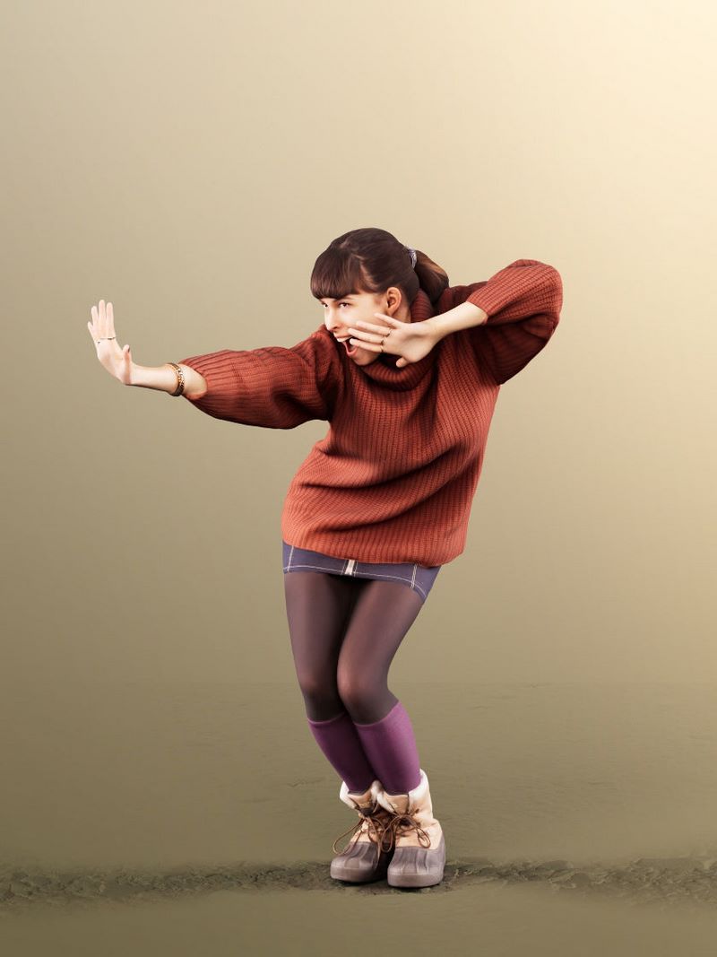 Desire FX 3d models | Young Woman Dancing low-poly 3d model