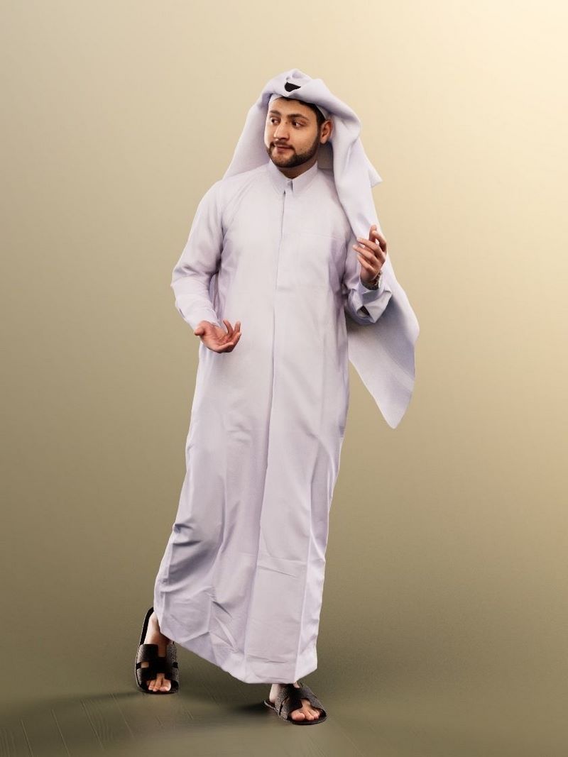 Desire FX 3d models | Traditional Arabic Man Walking low-poly 3d model
