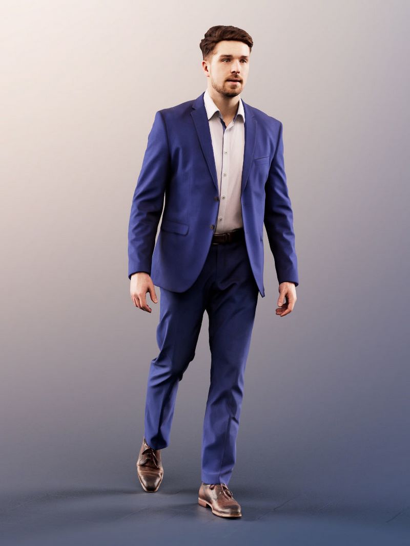 Desire FX 3d models | Business Man In Blue Suit Walking 3D model