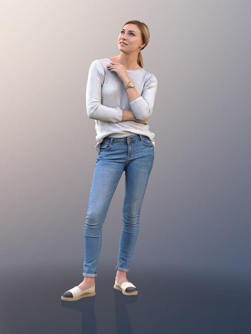 Desire FX 3d models | Casual Woman Standing low-poly 3d model