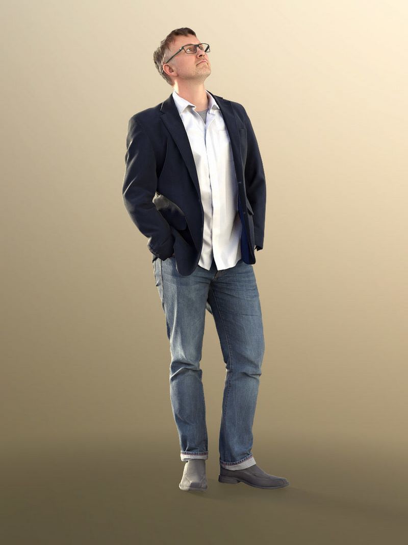 Desire FX 3d models | Man Standing Outside Looking Up low-poly 3d model