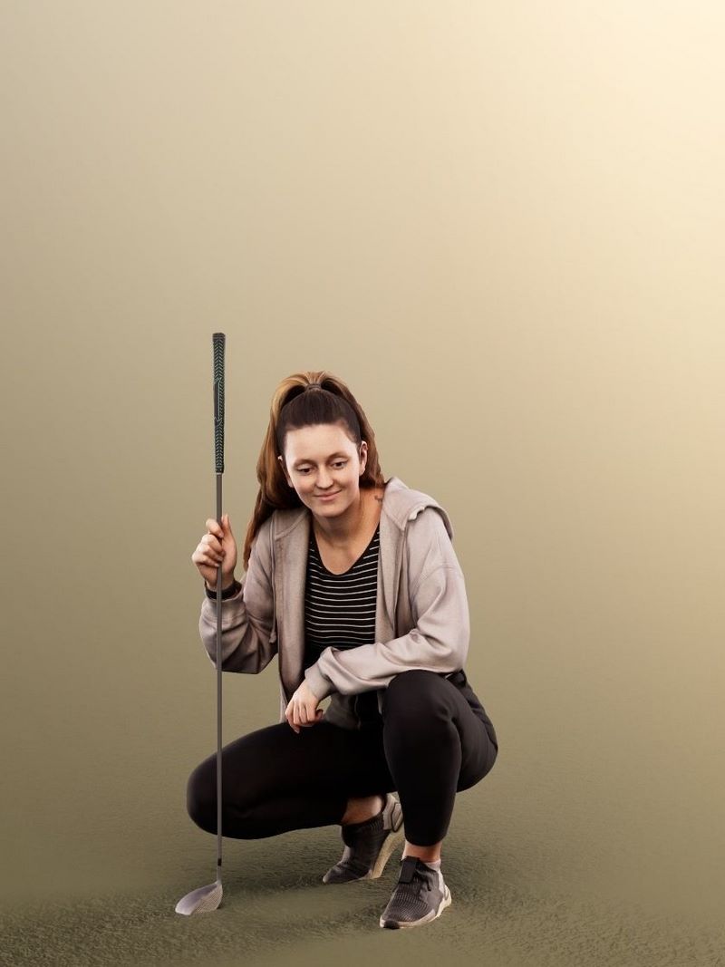 Desire FX 3d models | Crouching Golfer Girl With Golf Club low-poly 3d ...