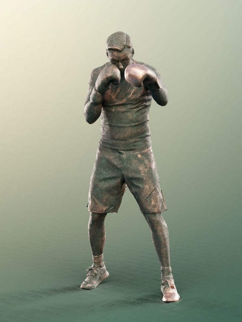 Desire FX 3d models | Male Boxer Statue low-poly 3d model