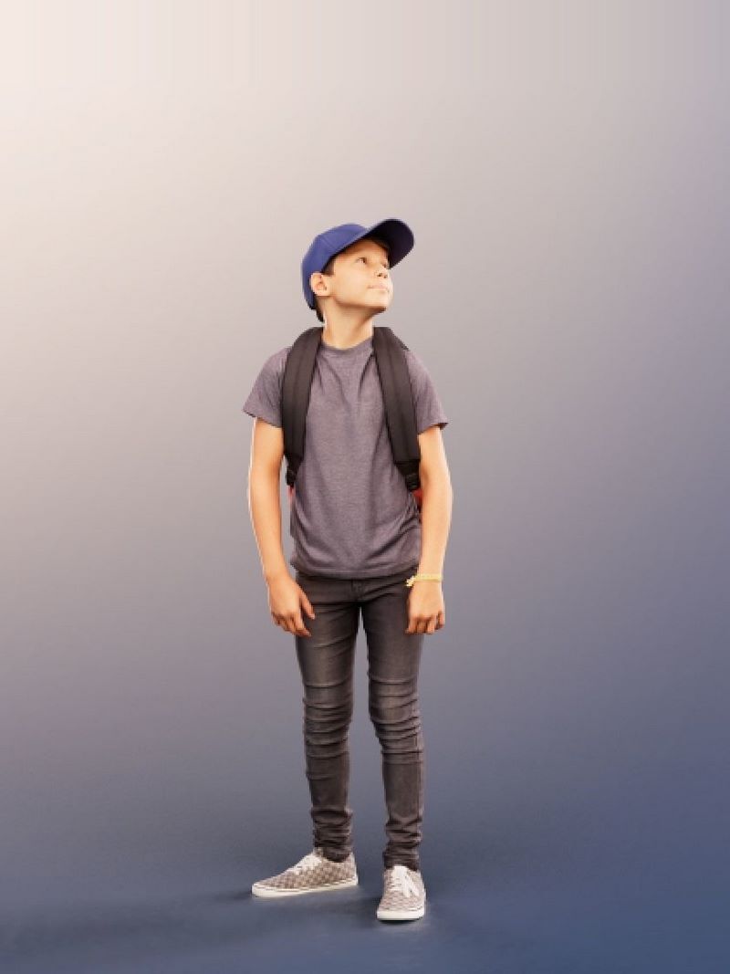 Desire FX 3d models | Boy Standing With Backpack low-poly 3d model