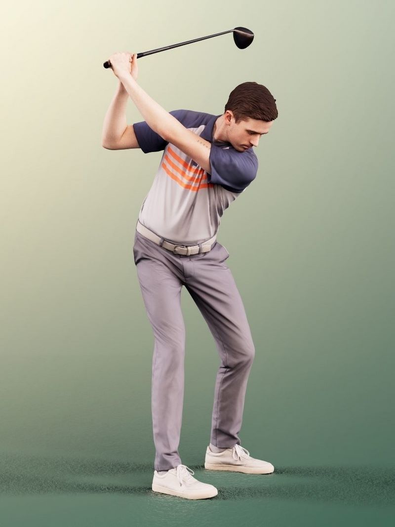 Desire FX 3d models | Golfer Player Young Man With Golfbag 3D model