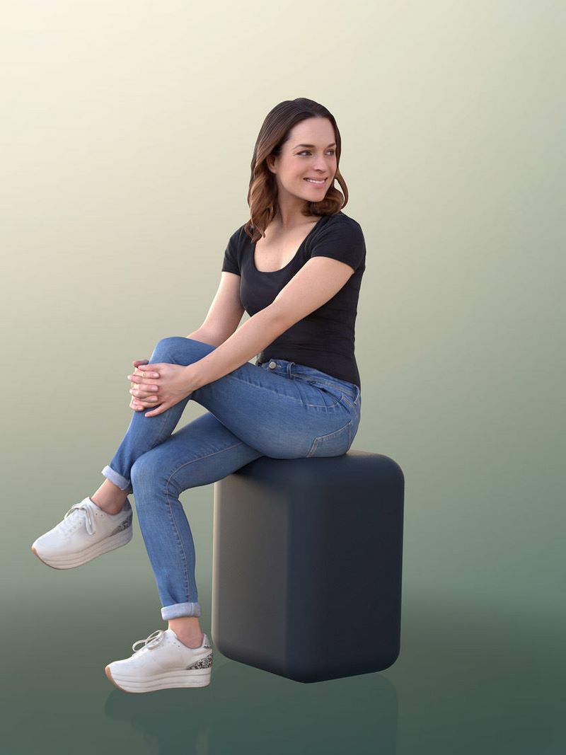 Desire FX 3d models | Casual Woman Sitting low-poly 3d model