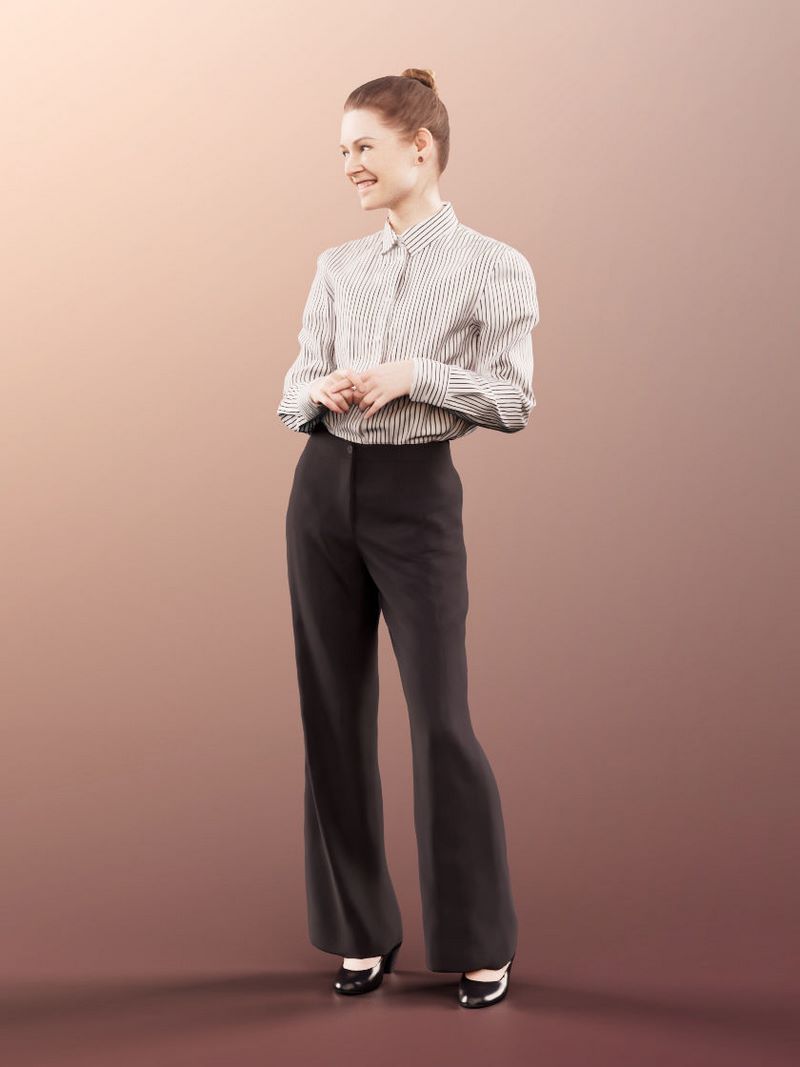 Desire FX 3d models | Standing Business Woman Smiling 3D model