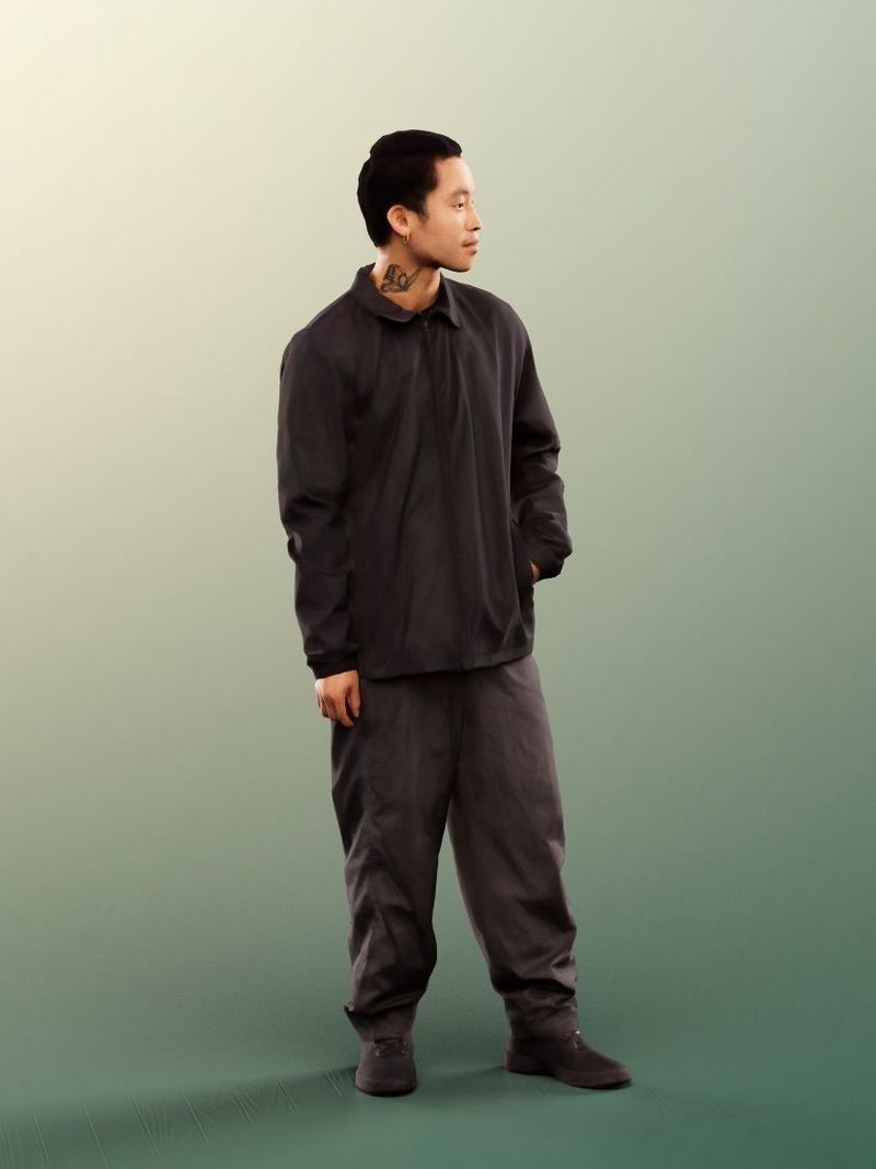 Desire FX 3d models | Standing Casual Asian Man low-poly 3d model