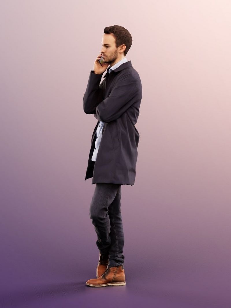 Desire FX 3d models | Standing Casual Man Phone Call low-poly 3d model