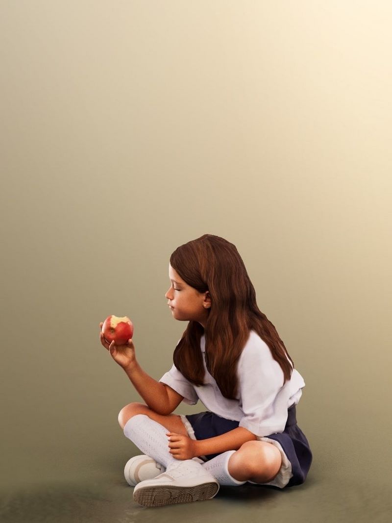 Desire FX 3d models | 4 Texturevariations – Sitting Schoolgirl Eating ...