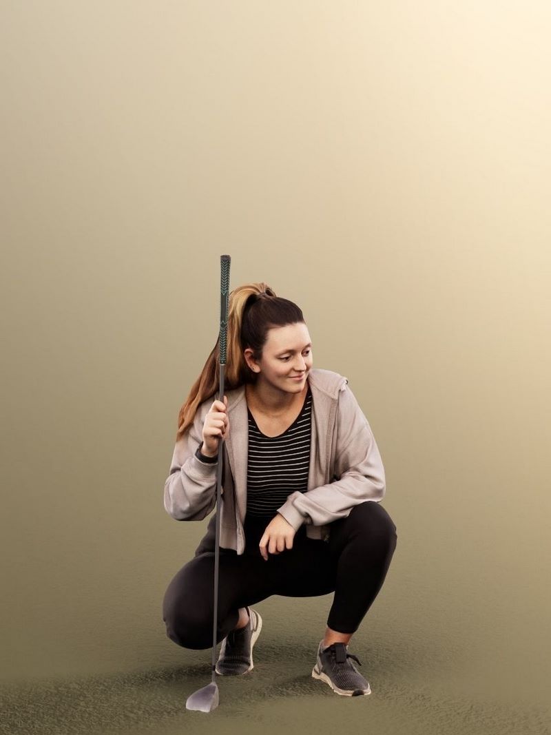 Desire FX 3d models | Crouching Golfer Girl With Golf Club low-poly 3d ...