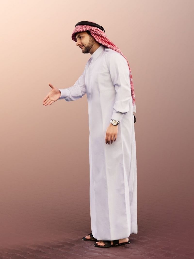 Desire FX 3d models | Traditional Arabic Man Standing Hand Shake low ...