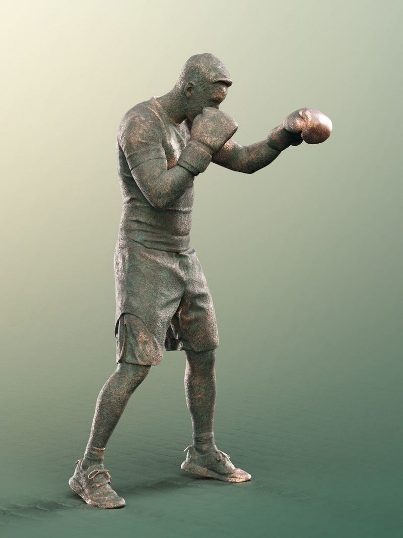Desire FX 3d models | Male Boxer Statue low-poly 3d model