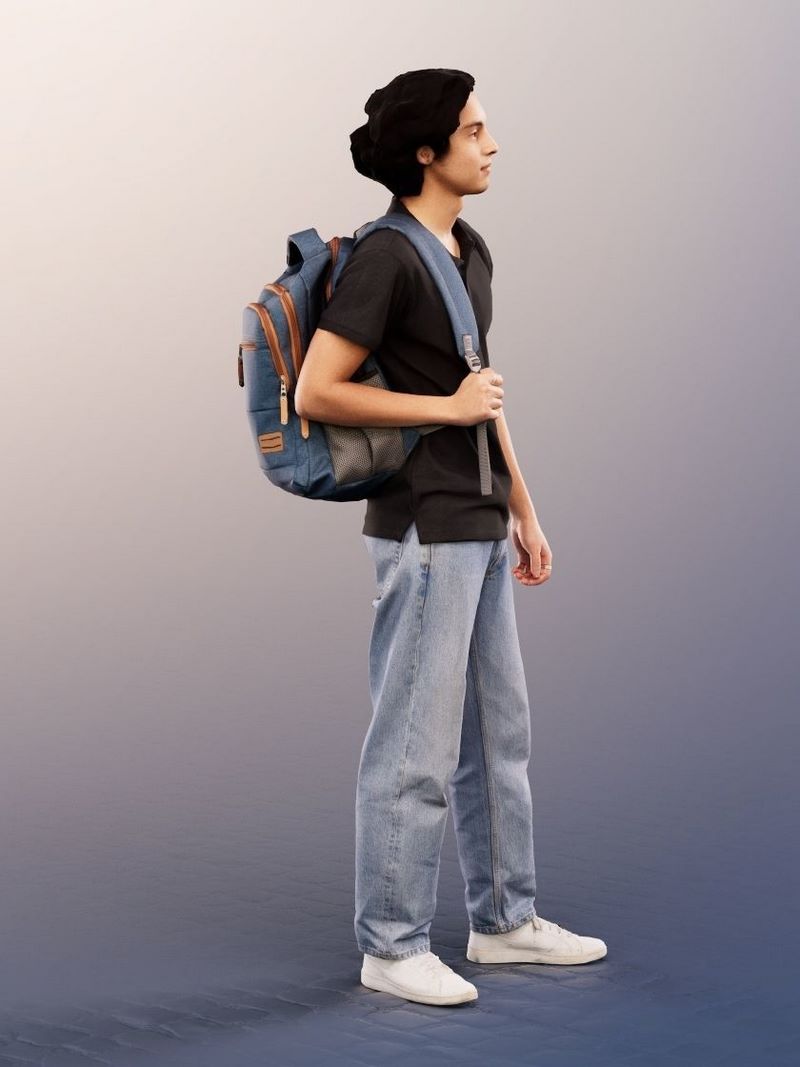 Desire FX 3d models | Standing Casual Young Man With Backpack low-poly ...