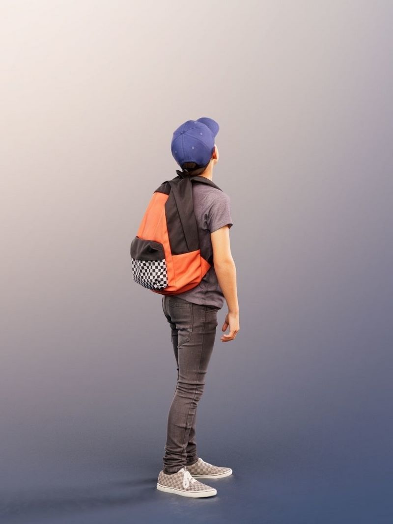 Desire FX 3d models | Boy Standing With Backpack low-poly 3d model