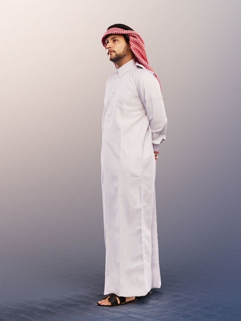 Desire FX 3d models | Standing Traditional Arabic Man low-poly 3d model