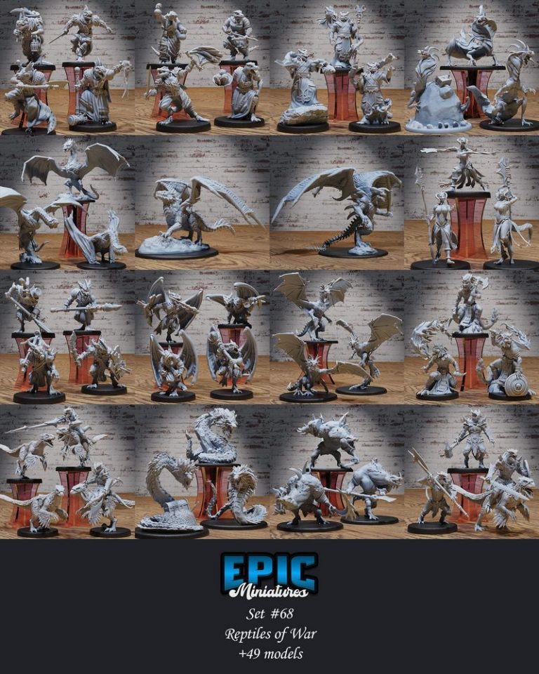 Desire FX 3d models | Epic Miniatures – Reptiles of War Set – Lizard Folk and Kobold Encounter ...