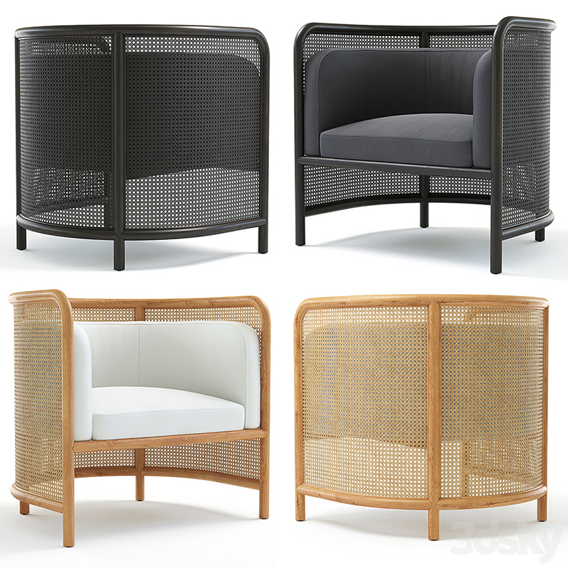 Desire FX 3d models | Crate & Barrel Fields Cane Back Accent chair 3D Model