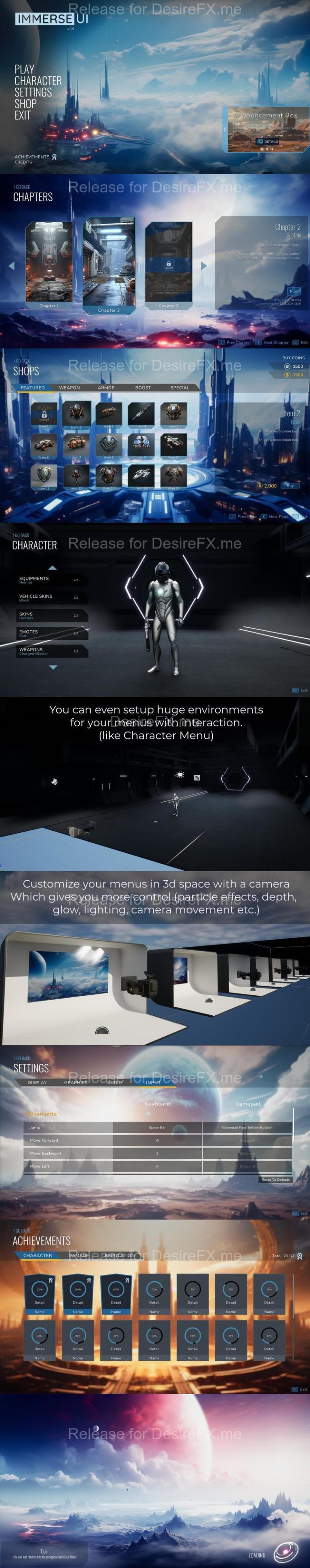 Desire FX 3d models | Game Main Menu – 3D UI – 3D Immerse UI – Unreal ...