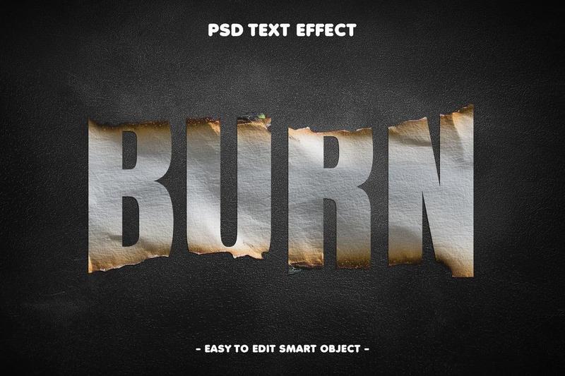 Desire FX 3d models | Burned Paper Style Editable Text Effect RBCHSRN