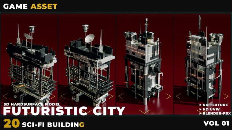Desire FX 3d models | 20 SCI-FI BUILDING FUTURISTIC CITY VOL 01