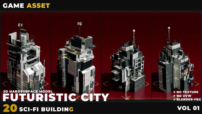 Desire FX 3d models | 20 SCI-FI BUILDING FUTURISTIC CITY VOL 01