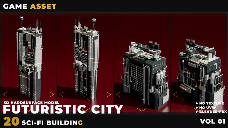 Desire FX 3d models | 20 SCI-FI BUILDING FUTURISTIC CITY VOL 01