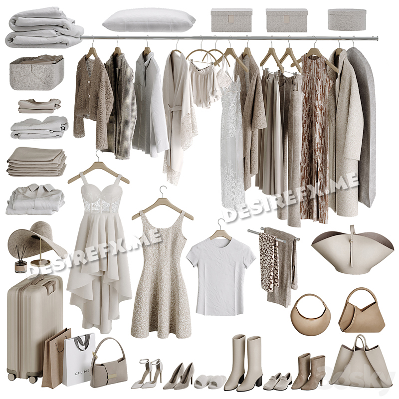 Desire FX 3d models | Women’s clothing set for wardrobe – 3D Model