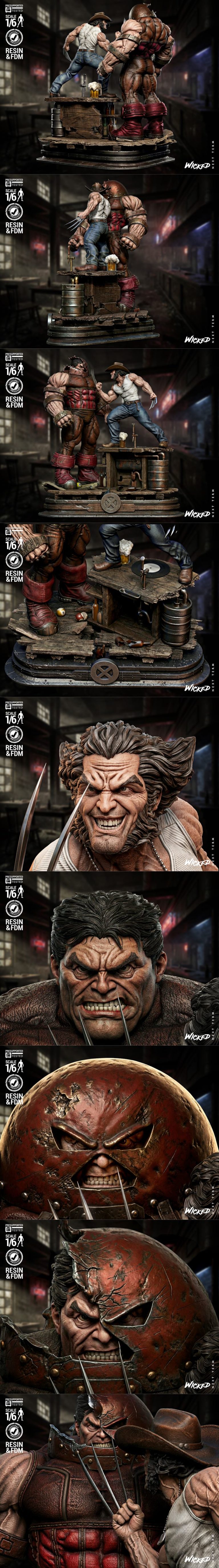 Desire FX 3d models | Wicked – Logan VS Juggernaut Comic Diorama – 3D ...