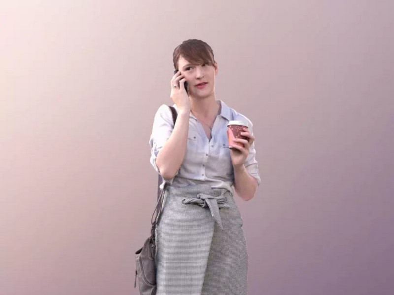 Desire FX 3d models | Woman With Purse And Coffee Talking On The Phone ...