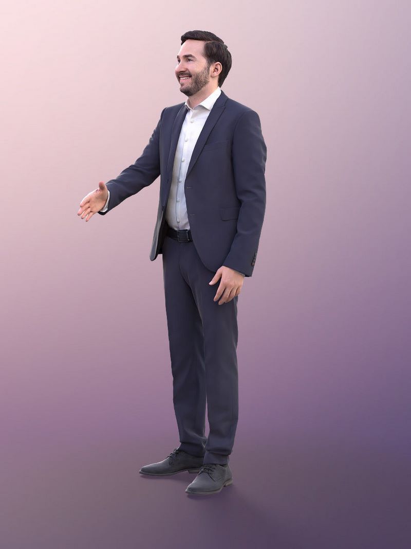 Desire FX 3d models | Business Man Shake Hand Greeting low-poly 3d model