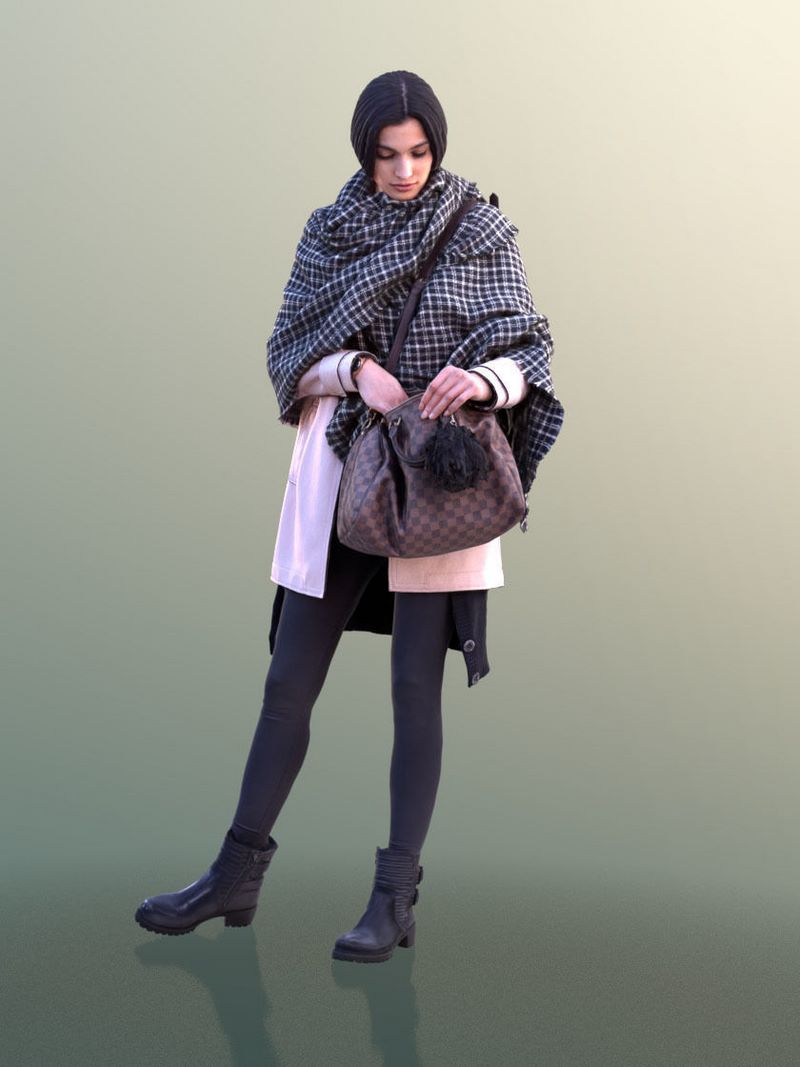 Desire FX 3d models | Woman Standing Searching In Her Bag low-poly 3d model