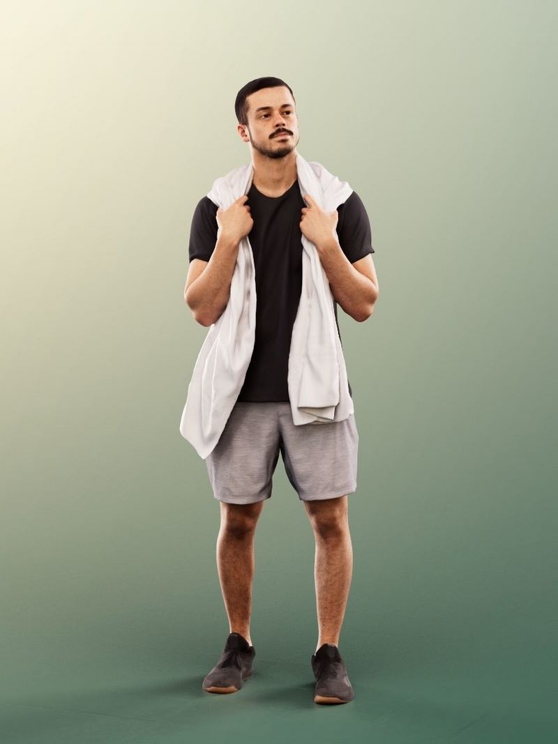 Desire FX 3d models | Standing Athletic Man With Towel low-poly 3d model