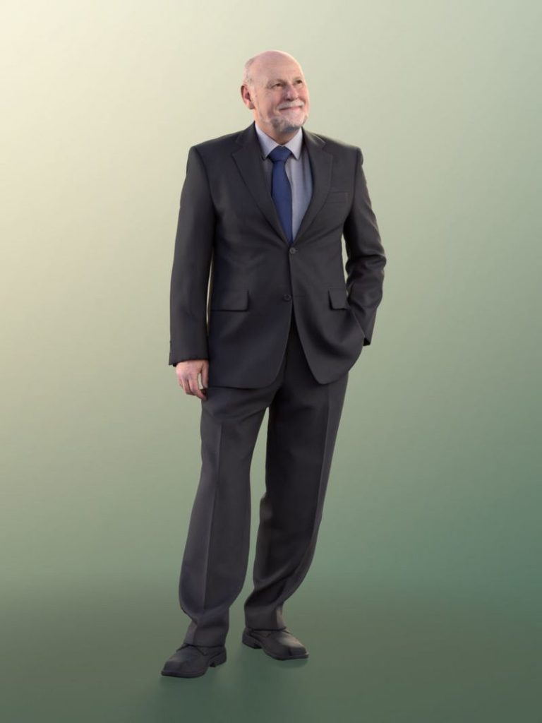Desire FX 3d models | Old Businessman standing hand in pocket 3D model