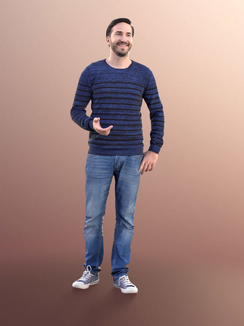 Desire FX 3d models | Man Standing Talking And Gesticulating low-poly ...